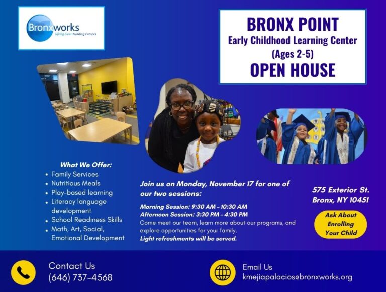 Join us at the Bronx Point Early Childhood Learning Center Open House ...